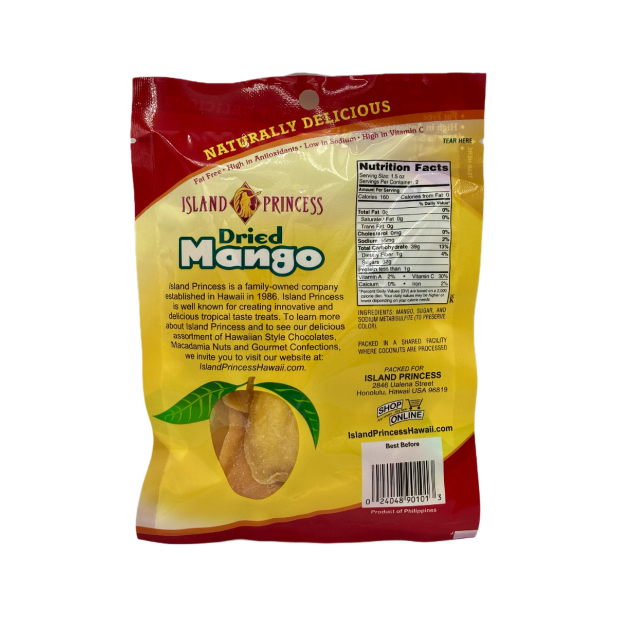 DRIED MANGO 3OZ SNACK BAG (3 BAGS) | Island Princess Hawaii